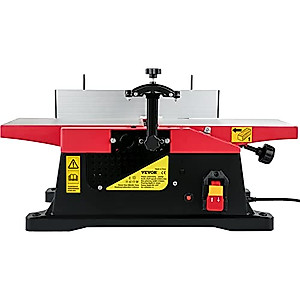 VEVOR Woodworking Benchtop Jointers 6inch with 1650W Motor,Heavy Duty Benchtop Planer Precise Cutterhead 2000rpm,2 Push Blocks Fence Depth Scale,Large Aluminum Work Table for Woodworking
