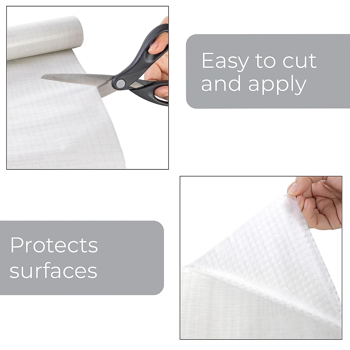 Smart Design Textured Adhesive Shelf Liner - 18 Inch x 20 Feet - Drawer Cabinet Paper - Kitchen - Textured Pyramid