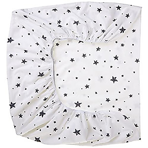 Kushies Crib Sheet Flannel Scribble Stars Black & White (S330-609)