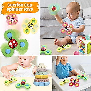 Innofans 5 in 1 Montessori Baby Toys for 3+ Year Old - Sensory Bins Toys, Travel Pull String Toy & Shape Sorter & Stacking Building Blocks & Suction Cup Spinner Toys, Birthday for Baby