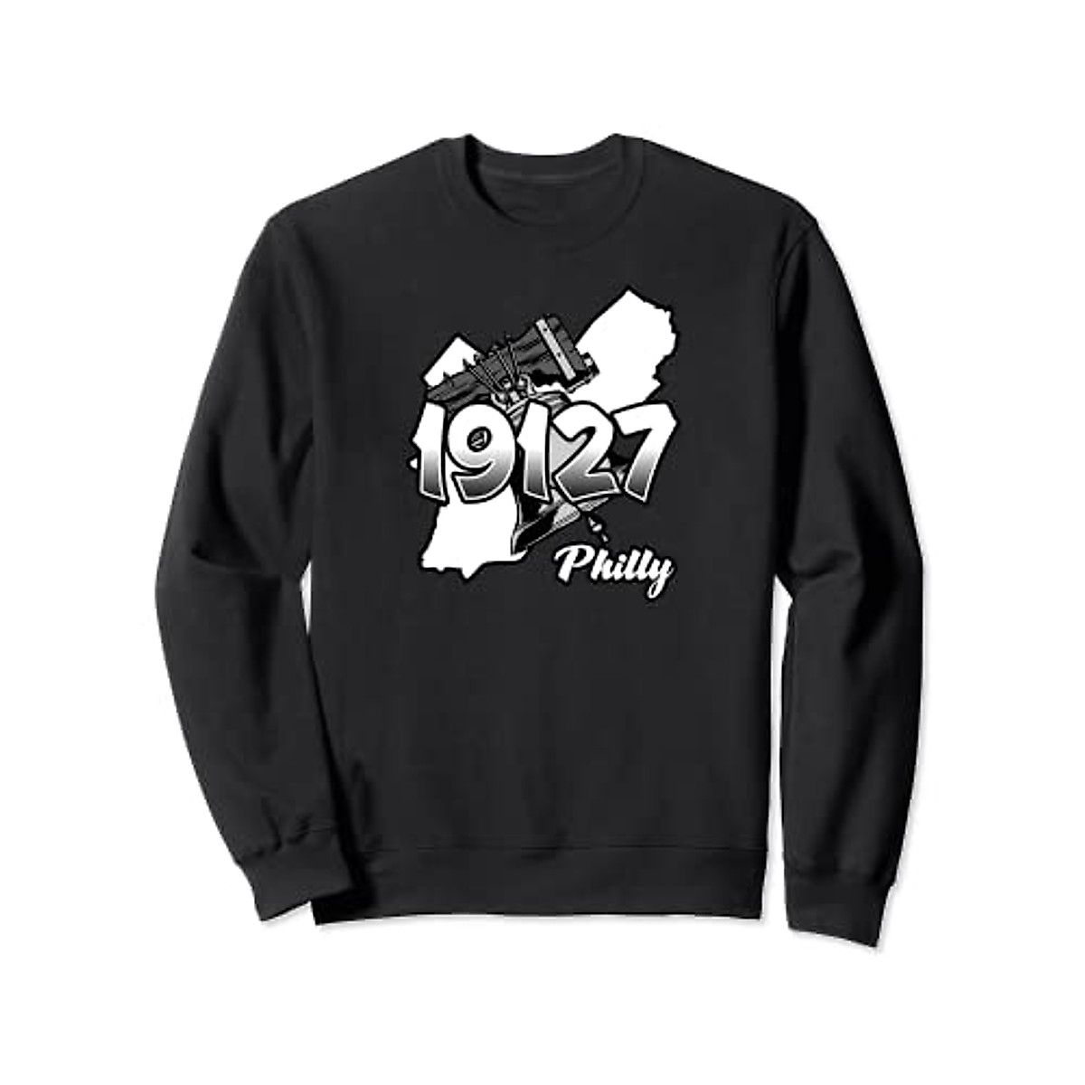 Philadelphia Silhouette with Zip Code 19127 and Liberty Bell Sweatshirt