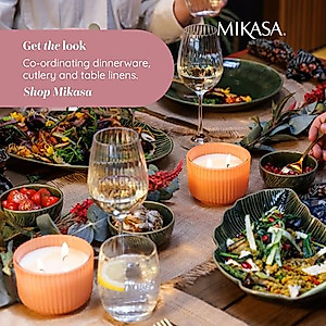MIKASA Treviso Crystal White Wine Glasses, 350ml, Set of 4 Lead-Free, Clear Fine Glasses with Rippled Effect for Celebrations