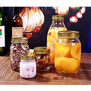 Encheng 16 oz Glass Jars With Lids,Wide Mouth Ball Mason Jars For Storage,Canning Jars For Pickles,Herb,Jelly,Jams,Honey,Dishware Safe,Set Of 15