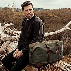 S-ZONE Duffle Bag for Travel Canvas Duffel Bag Carry on Weekender Bag for Men