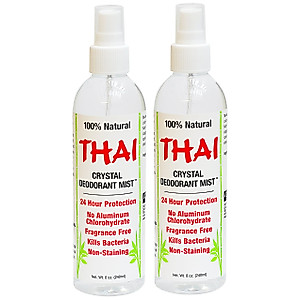 Thai Deodorant Stone Crystal Mist Natural Deodorant Spray 8 oz. Bundle, Pack of 2