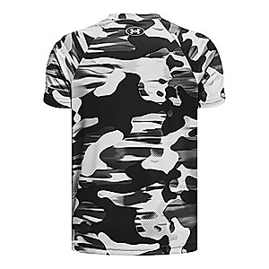 Under Armour boys Tech Big Logo Printed Short-Sleeve T-Shirt , (006) Black / / White , Youth Small