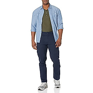 Amazon Essentials Men's Straight-Fit Stretch Cargo Pant (Available in Big & Tall), Navy, 35W x 29L