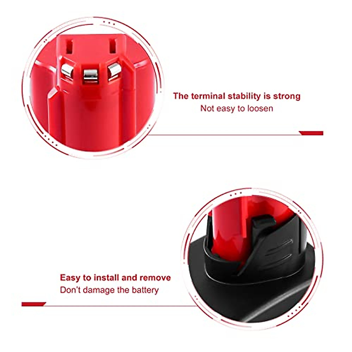 Dosctt 2 Pack 12V 6.0Ah Battery Compatible with Milwaukee M12 Battery XC Lithium 48-11-2411 48-11-2420 48-11-2401 48-11-2402 48-11-2401