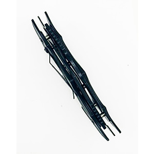 ARLEZA STORM Dark Knight Twin Blade Bat Knife - 11" Pocket Folding Spring Assisted Dual Blades Tactical Knife for Comics Superhero Fan! (Black/Black)