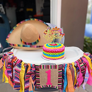 1 Pack Happy Birthday Fiesta Cake Topper Guitar Cactus Donkey Rackets Pepper Cake Pick for Mexican Fiesta Theme Baby Shower Birthday Party Cake Decorations Supplies Gold