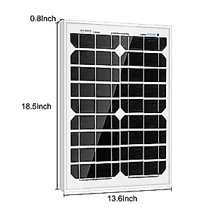 ACOPOWER 12V 20W 5A Solar Charge Kit,20W Monocrystalline Solar Panel & 5A Charge Controller for RV, Boats, Camping; w USB 5V Output as Phone Charger (20W 5A Kit)