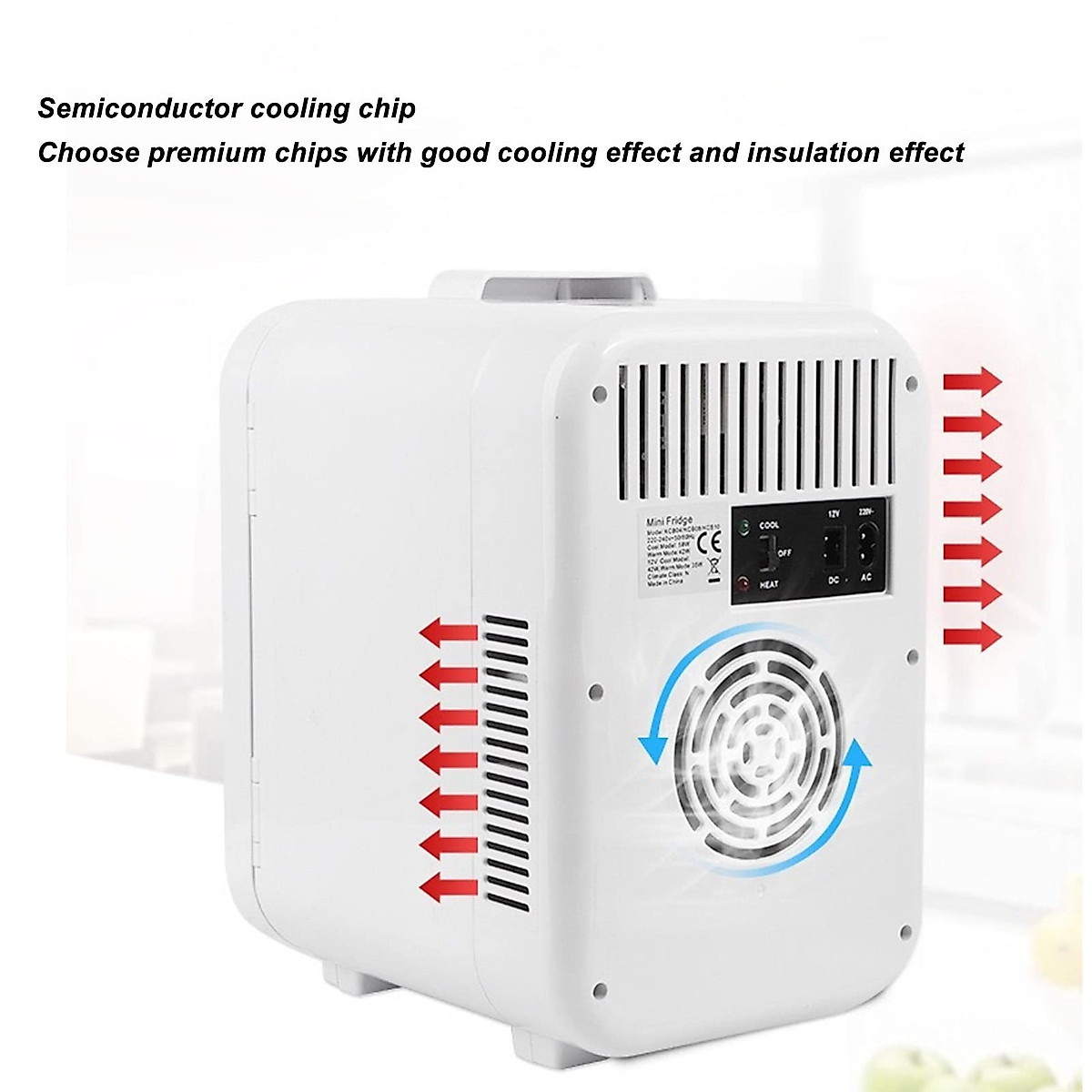 8 Liters Mini Refrigerator, Portable Beverage Refrigerators, Freestanding Car Fridge with LED Light and Mirror for Skincare, Medications, Beverage, Home Dormitory and Travel