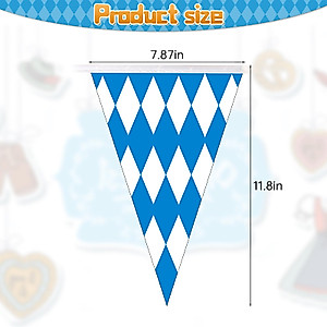 ZYP 236 Feet Oktoberfest Bavarian Check Flag, Large Oktoberfest Bavarian Pennant Banner for German Oktoberfest Themed Party Favors Decoration