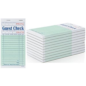 BERYLAND Server Note Pads - Guest Checks - Waitress Notepad, Double Sided, Pack of 10 Pads of 50 Sheets