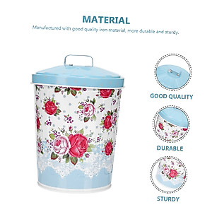 STOBAZA 2 Pcs Trash Can with Lid, 13 Gallon Capacity, Metal, Iron, Assorted Colors