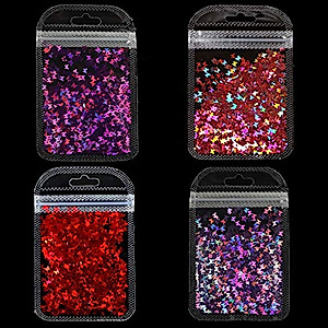 lixuesong Flakes Chunky Glitter Sequins Chunky Resin Fillers DIY Nail Art Resin Supplies Epoxy Resin Fillers for DIY Mixed Sequins