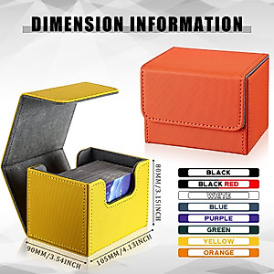 Vicenpal 8 Pack Card Deck Case Bulk, Sleeved Leather Card Boxes, Magnetic Card Game Box with Sleeves for 100 Plus Playing Cards Box Compatible with MTG/TCG, 8 Colors(Horizontal Style)