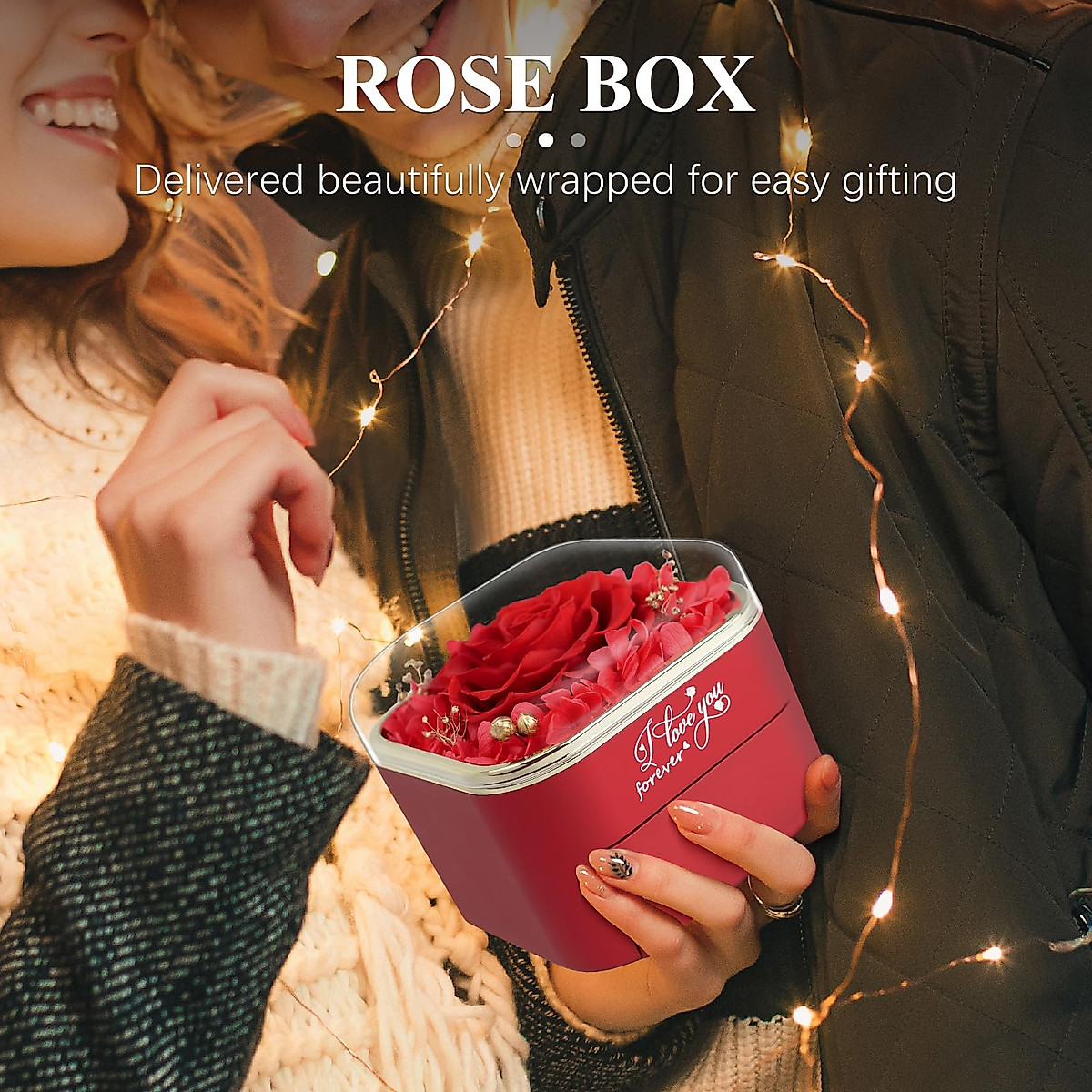 COOLCAA Glass Rose Flowers Gifts for Women,Birthday Gifts for Mom,Gifts for Girlfriend,Gifts for Wife,Valentines Day Gifts, Red