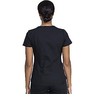 Dickies EDS Signature Women Scrubs Top V-Neck Plus Size DK880, 2XL, Black