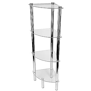 Home Basics Shelf Corner Glass, 4-Tier