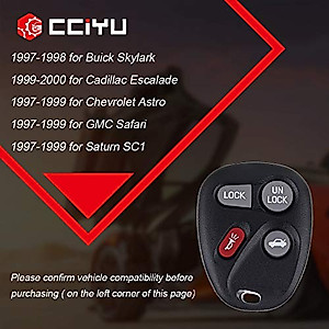 cciyu Remote Replacement Key Fob Clicker Control Keyless Entry Replacement for for C hevy S10 Blazer 1500 1500HD 2500 2500HD 3500 Suburban 1500 2500 ABO1502T