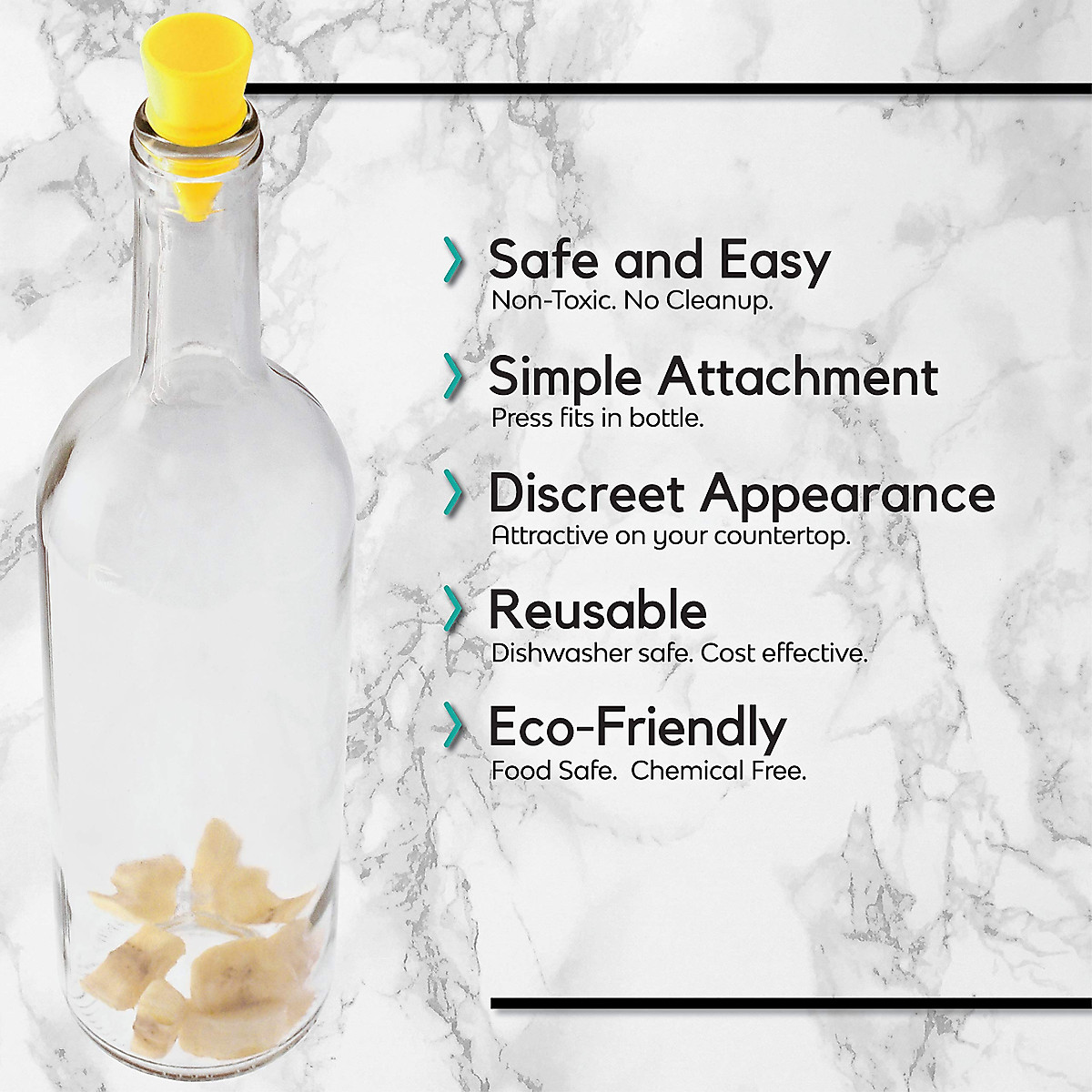 Fly-On-In, Fruit Fly Bottle Top Trap – Reusable Non-Toxic Indoor/Outdoor Catcher (Yellow, 2 pcs)