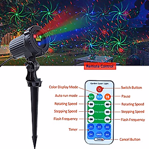MHAZDZE Outdoor Laser Christmas Projector Lights 18 Pattern Decorative Laser Projector for Home and Garden