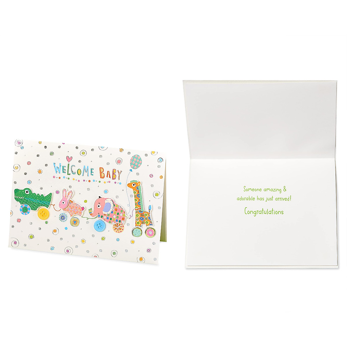 Papyrus New Baby Cards, Critters and Bottles (2-Count)
