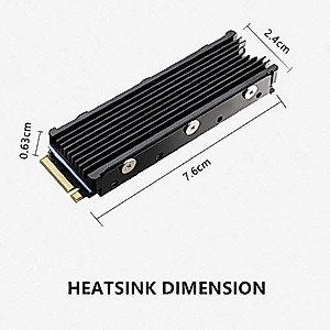 QIVYNSRY M.2 Heatsink NVMe 2280 PS5 SSD Heat Sink Computer PC PCIE M2 SSD Cooler for Samsung 980 970 EVO Plus SN850 SN750 SN570 Firecuda 530, Black