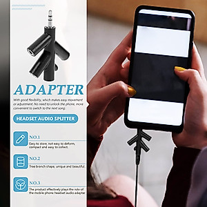 Audio Adapter Audio Accessories Computer Adapter Headphones Adapter Skirting Board Filler Laptop Bags for Women Portable Earphone Audio Splitter One Point Four Metal Couple Line