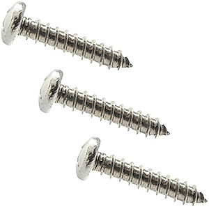 #6 x 5/8" Pan Head Sheet Metal Screws, Full Thread, Phillips Drive, Stainless Steel 18-8, Bright Finish, Self-Tapping, Quantity 100 Pieces by Fastenere