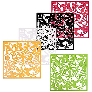 ANMINY 24 PCS Hanging Room Divider Flower Carving Pattern Panels Decorative Wall Screen Panel Hollow Out Design for Living Dining Room Kitchen Bedroom Office Restaurant Home Hotel Decor - Black+White