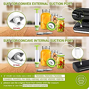 Mason Jar Vacuum Sealer, Jar Sealer with Accessory Hose for Foodsaver Vacuum Sealer, Pawcute Vacuum Sealer Kit Jar Attachment for Wide&Regular Mouth Jar, Canning Jars Sealer with Manual Vacuum Pump and Lid Opener