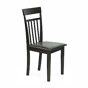 Dining Kitchen Set of 5 pc Table and 4 Side Warm Chairs Solid Wooden Espresso Black Finish