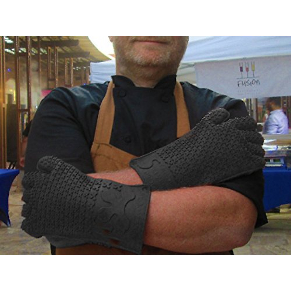 Verde River Products Silicone Heat Resistant BBQ Grilling Gloves - Best Protective Insulated Kitchen - Oven – Grill – Baking - Smoker & Cooking - Waterproof Grip - Replace Potholder & Mitts XL Black