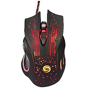 Wired Gaming Mouse Ergonomic Optical RGB Backlit USB Mice 6 Buttons with Scroll Wheel for Computers and Laptops