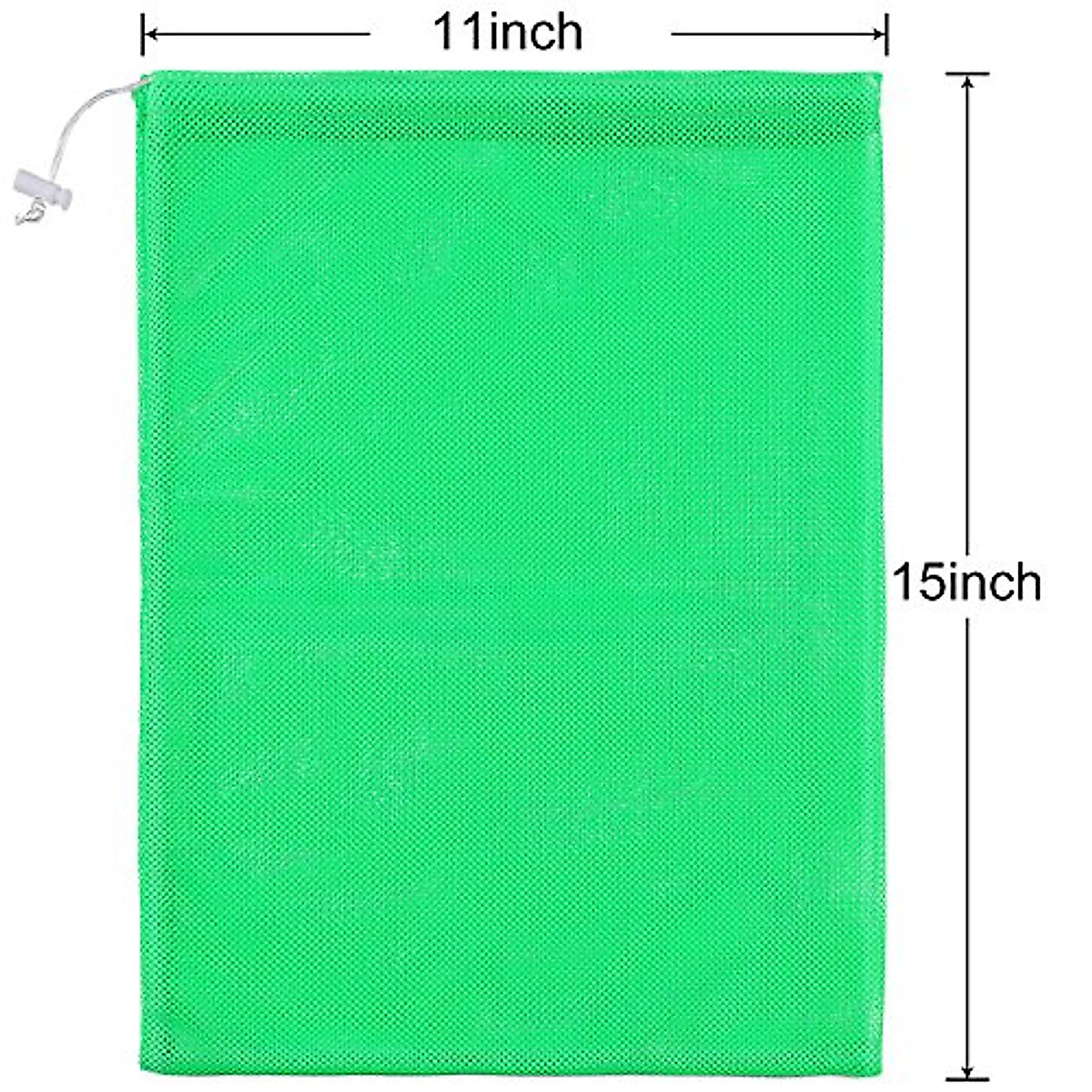 Frienda 6 Pieces Mesh Stuff Sack, 11 x 15 Inch Durable Nylon Mesh Drawstring Laundry Bag for Rinsing Beach Toys, Seashell Collecting, Mesh Bags and Travel (Multicolor)