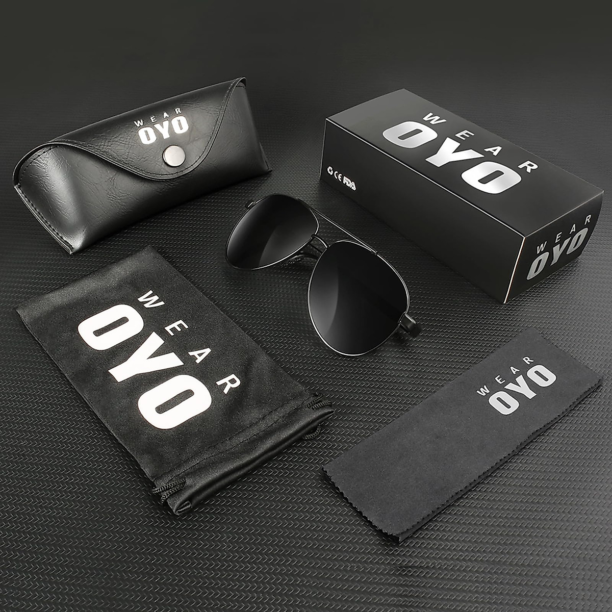 WEAROYO Premium Al-Mg Alloy Pilot Sunglasses for Men Women Polarized Dark, UV400 Protection for Driving Golf Fishing