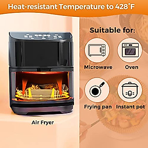 Disposable Air Fryer Paper Liners: 100PCS 8 Inch Square Liners for Air Fryer, Grease and Water Proof Non Stick Basket Parchment Paper