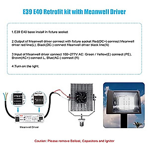 240W LED Parking Lot Retrofit Kit 34800LM ETL DLC Replace 1000W MH HPS HID Shoebox LED Retrofit Lights AC100-277V 5000K E39 Base for Outdoor Tennis Court Canopy Flood Street Area Lighting Fixture