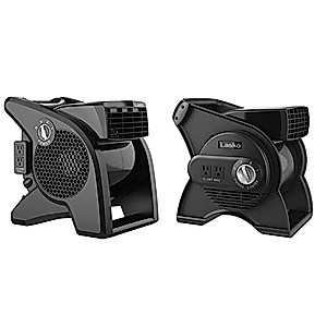 Lasko High Velocity Pro-Performance Pivoting Utility Fan for Cooling, Black Grey & U12104 High Velocity Pro Pivoting Utility Fan for Cooling, Ventilating, 12.2 x 9.6 x 12.3 inches, Black