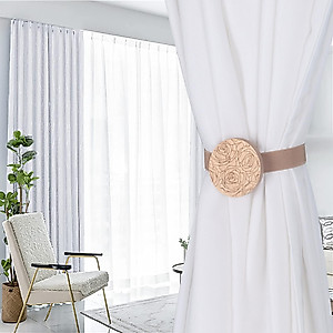 OCIOLI 2 Pack Magnetic Curtain Tiebacks, Rose Curtain Holdbacks Curtain Tiebacks Curtain Ties Magnetic Tie Backs Curtain Pull Backs Curtain Tie Backs for Curtains