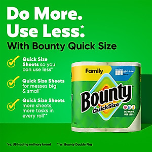 Bounty Quick-Size Paper Towels, White, 16 Family Rolls = 40 Regular Rolls (Packaging May Vary)