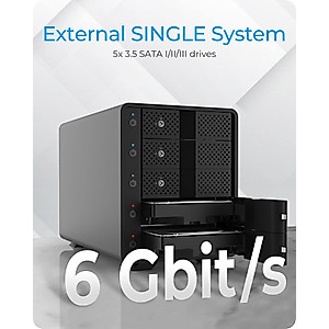 ICY BOX 5 Way Hard Drive Enclosure for 3.5 Inch Hard Drives Single Switchable Strapless USB 3.1 Gen2 (USB-C, USB-A) Fan Aluminium Black