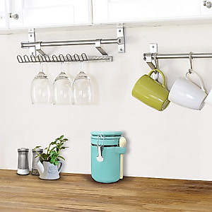 Blue Donuts 40 Oz Ceramic Airtight Jar, Ceramic Airtight Food Storage Containers, Ceramic Kitchen Canisters, 1182 ML Airtight Jar, Flour Jar with Lid, Food Storage Containers for Pantry, Turquoise