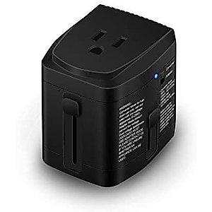 2000Watts Voltage Converter, 220V to 110V Converter, International Plug Adapter, Power Converter Adapter Combo, US to Europe, UK, Israel, Africa Over 150 Countries (DeepBlack)