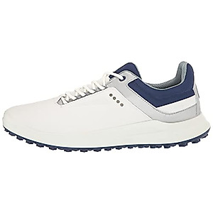 ECCO Men's Core Hydromax Water Resistant Golf Shoe, White/SILVERMETALLIC/Blue Depths, 10-10.5