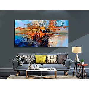 Hand Painted Abstract Oil Painting on Canvas Modern Wall Art Decor