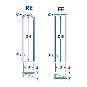 Flat Caps and Grips - 0.125" x 0.750" x 2.000" Flat Vinyl Grip (RFVG9074) End Style: Round, Material: Yellow Vinyl MOCAP RFVGC9074YW-15 (qty5)