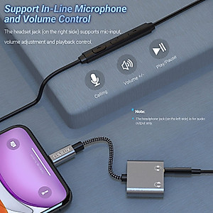 Cubilux Lightning Dual Headphone Splitter [Aluminum Case, Apple MFi Certified] Double 3.5mm Audio Jacks Splitter for 2 Earphones Compatible with iPhone 14 Pro Max 14 Plus/13/12/11/SE 2/Xr/Xs Max, iPad